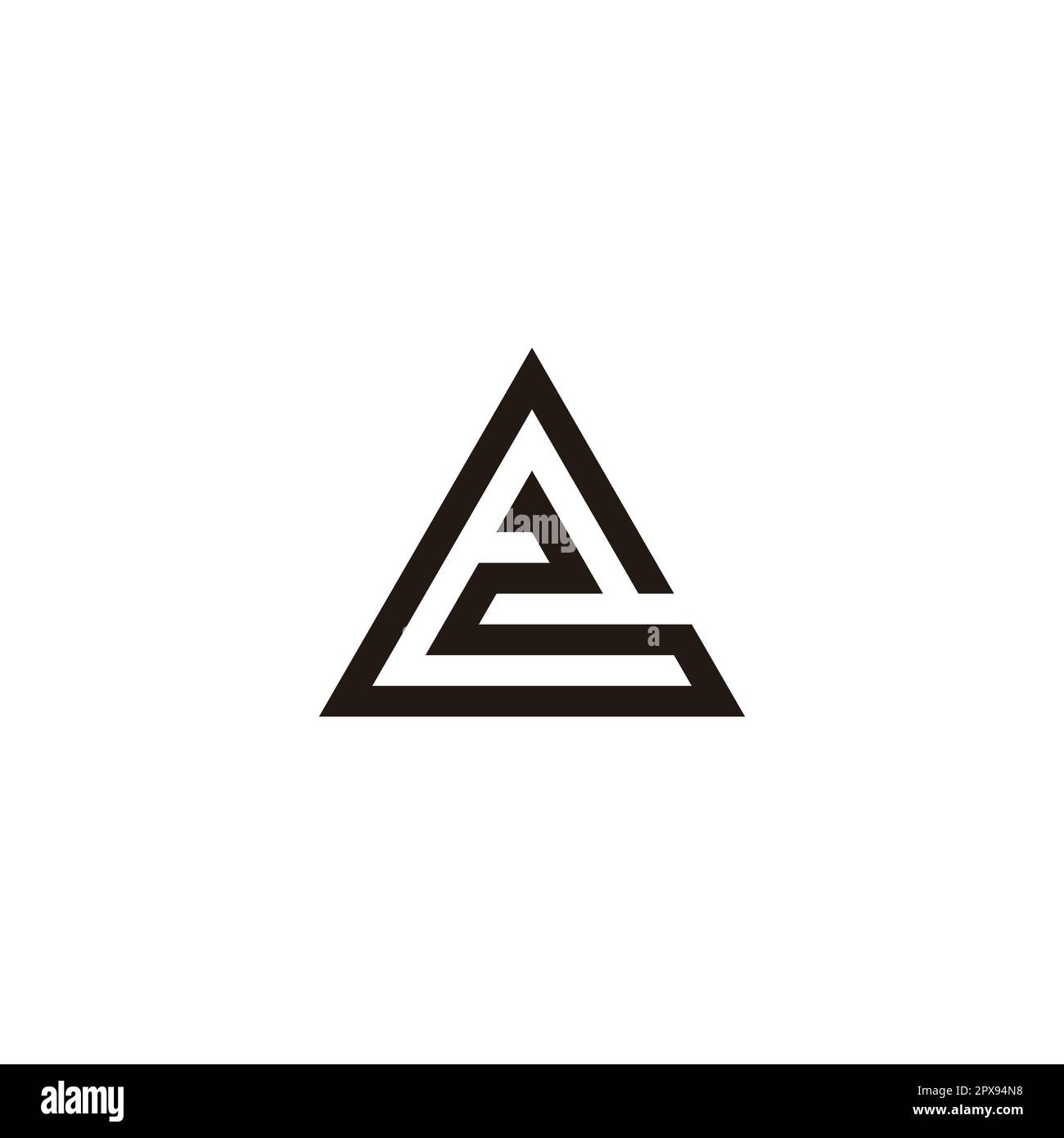 Letter G number 2 triangle, connect geometric symbol simple logo vector ...