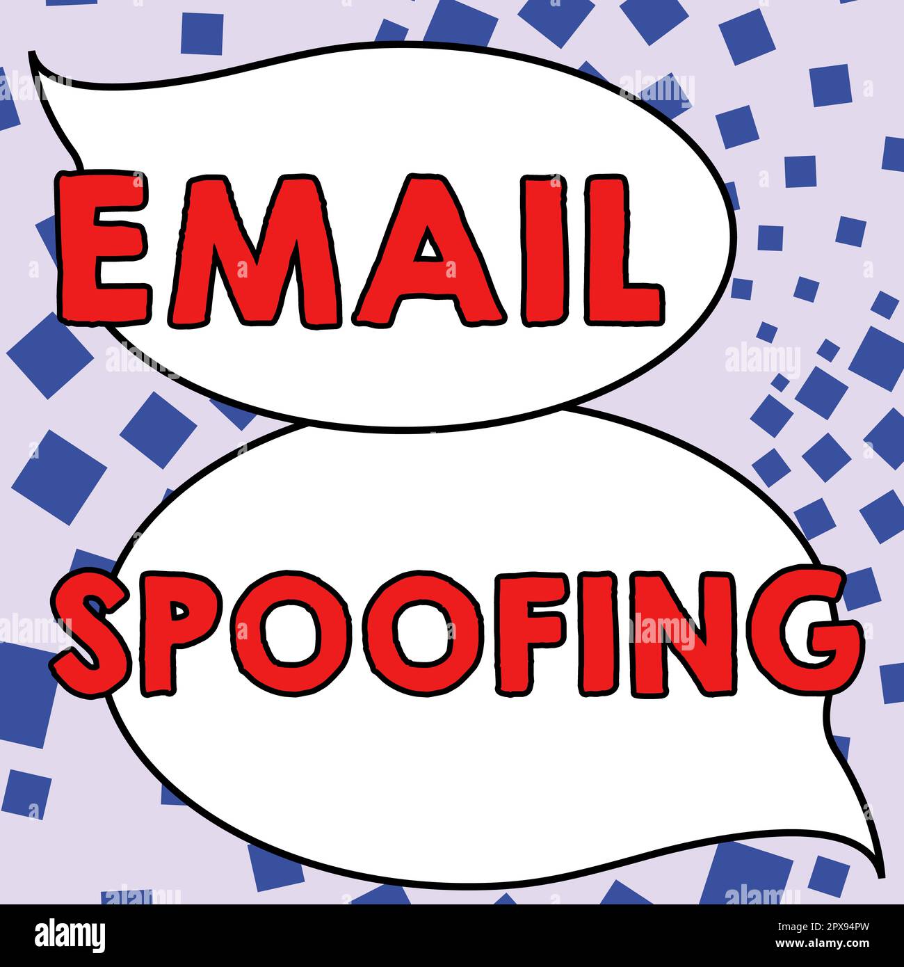 Text caption presenting Email Spoofing, Concept meaning secure the ...