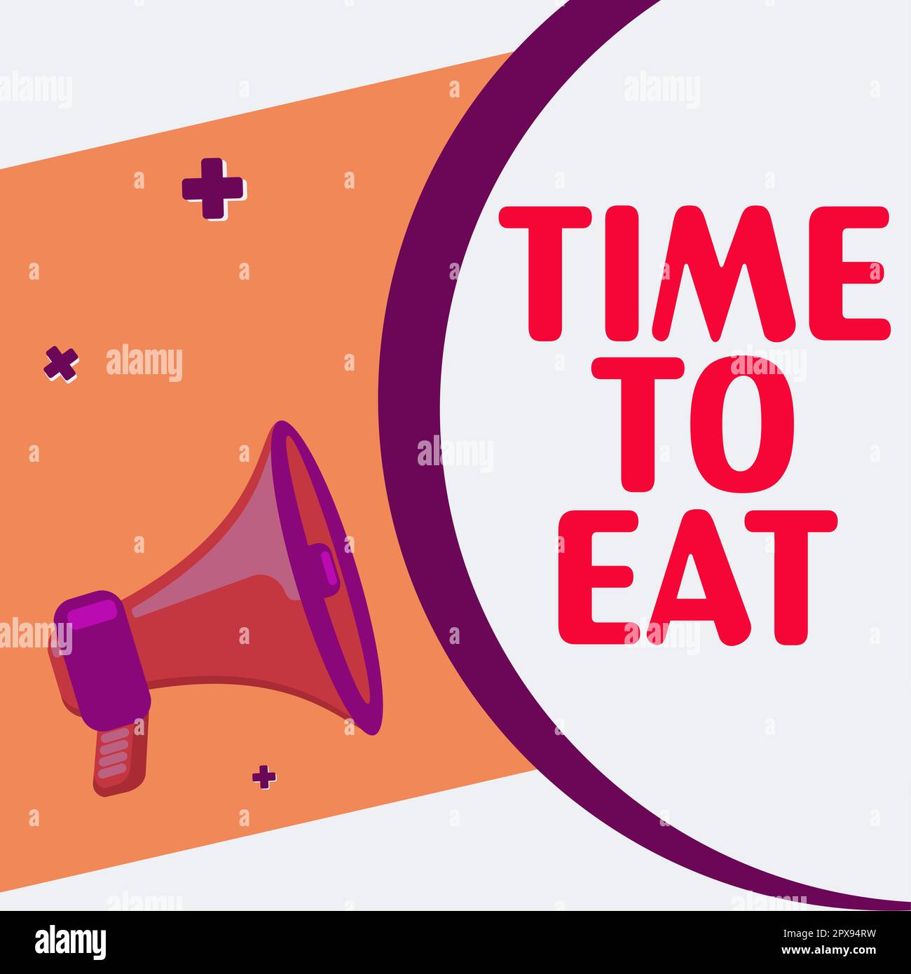 Conceptual display Time To Eat, Concept meaning Right moment to enjoy a ...