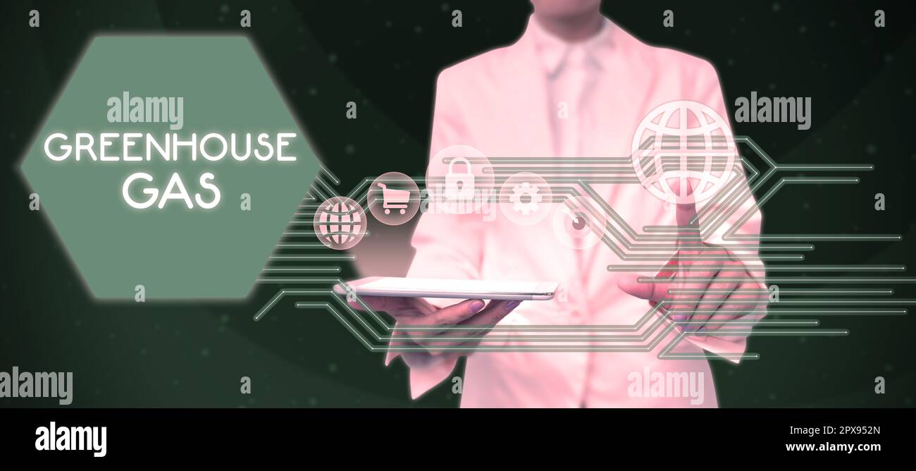 Inspiration showing sign Greenhouse Gas, Word Written on carbon dioxide ...