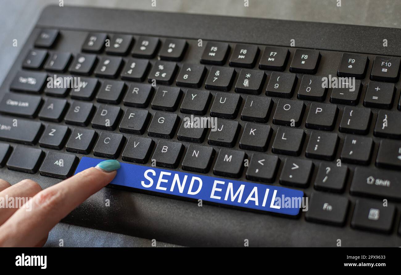 Sign displaying Send Email, Conceptual photo the system for using ...