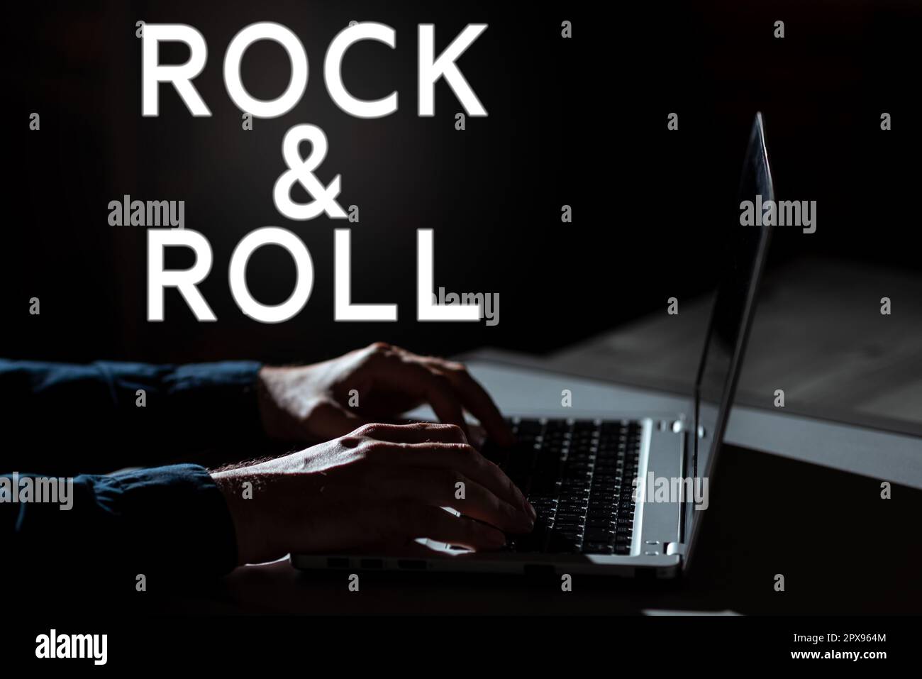 Sign displaying Rock Roll, Word Written on musical genre type of ...