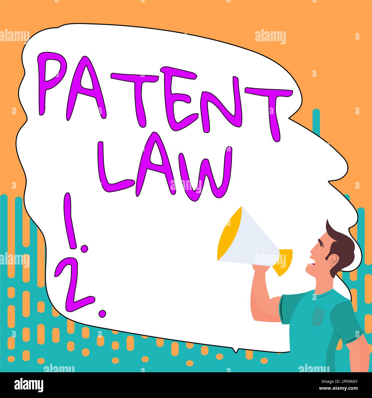 Sign displaying Patent Law, Business overview deals with an inventor's ...