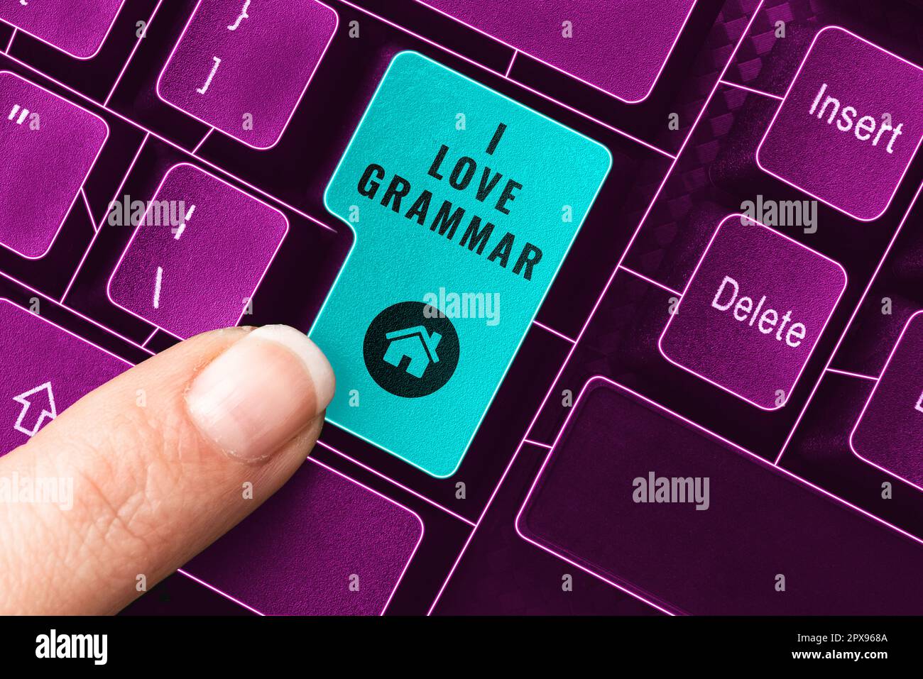 Conceptual display I Love Grammar, Business idea act of admiring system ...