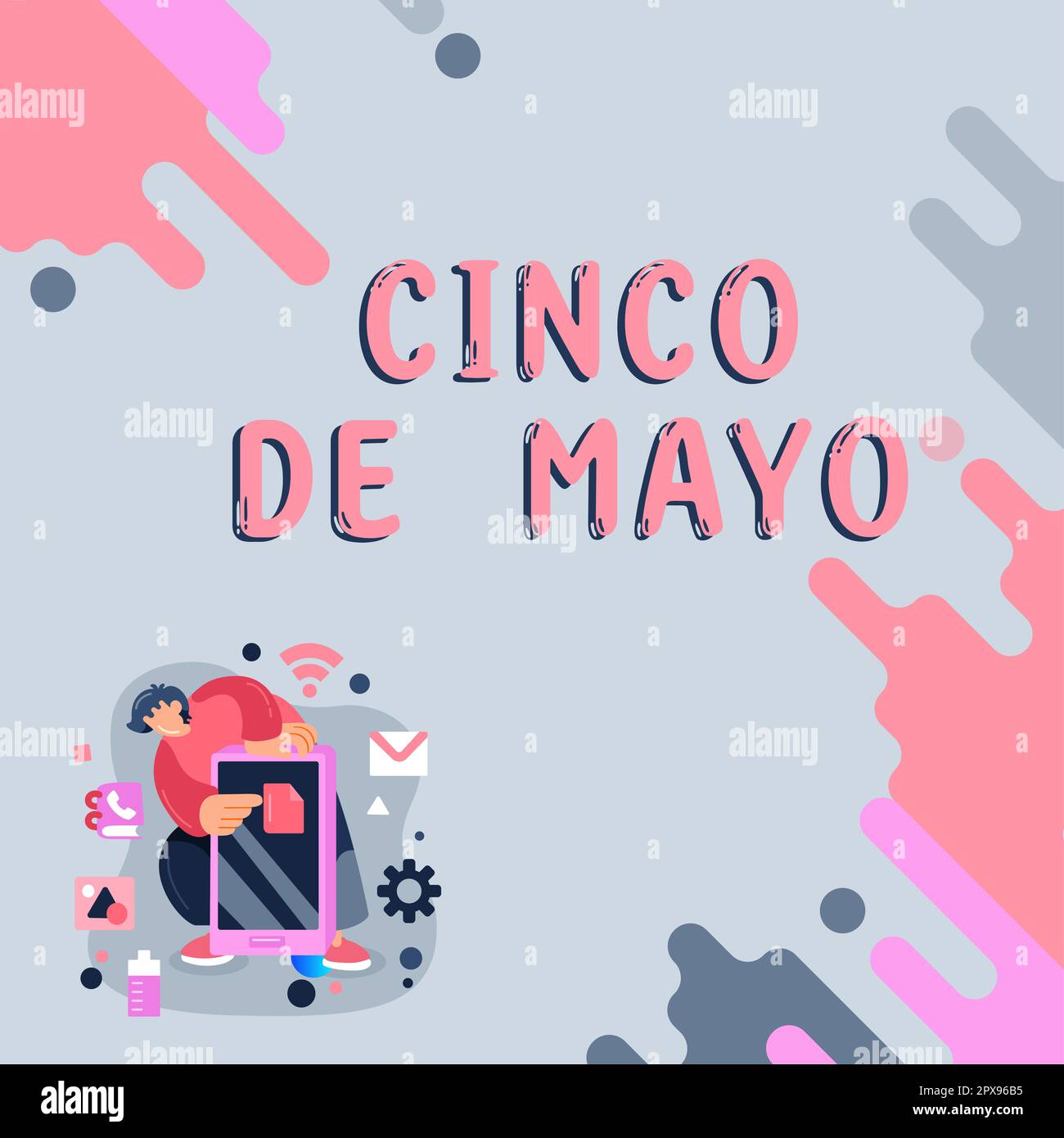 Text caption presenting Cinco De Mayo, Word Written on Mexican-American ...