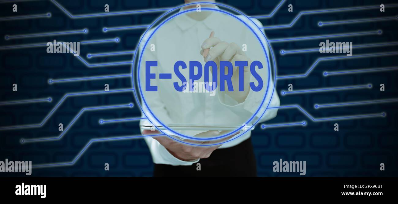 Conceptual display E Sports, Word for multiplayer video game played ...