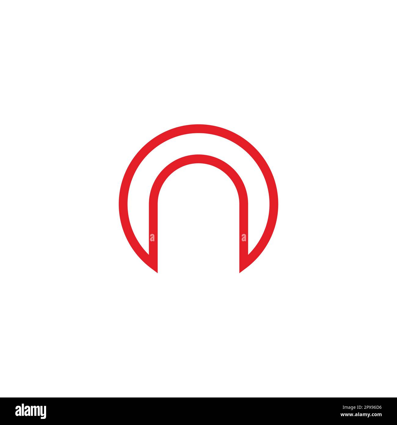 Letter n circle, line, neon geometric symbol simple logo vector Stock ...