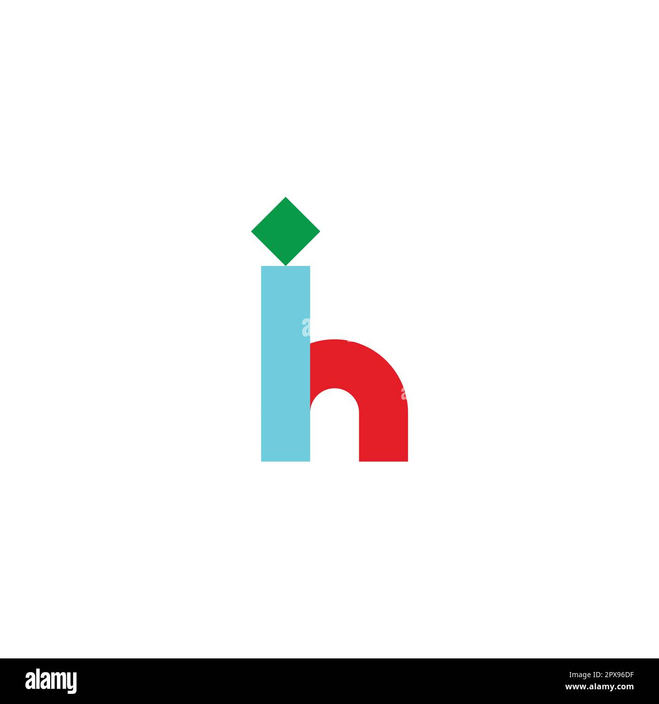 Letter i and h outline geometric symbol simple logo vector Stock Vector ...
