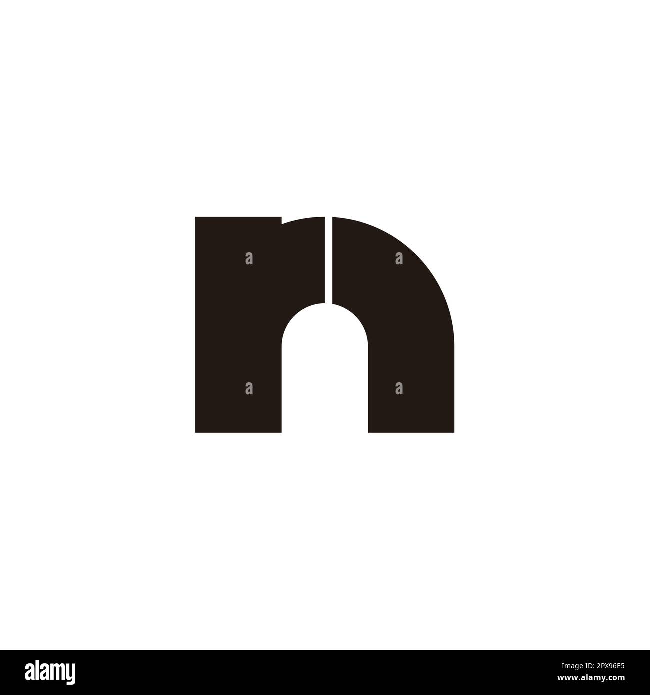Letter r and n outline geometric symbol simple logo vector Stock Vector ...