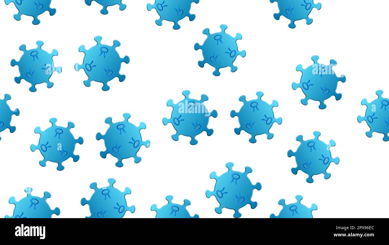 Seamless pattern of blue viruses of the bacteria coronavirus disease ...