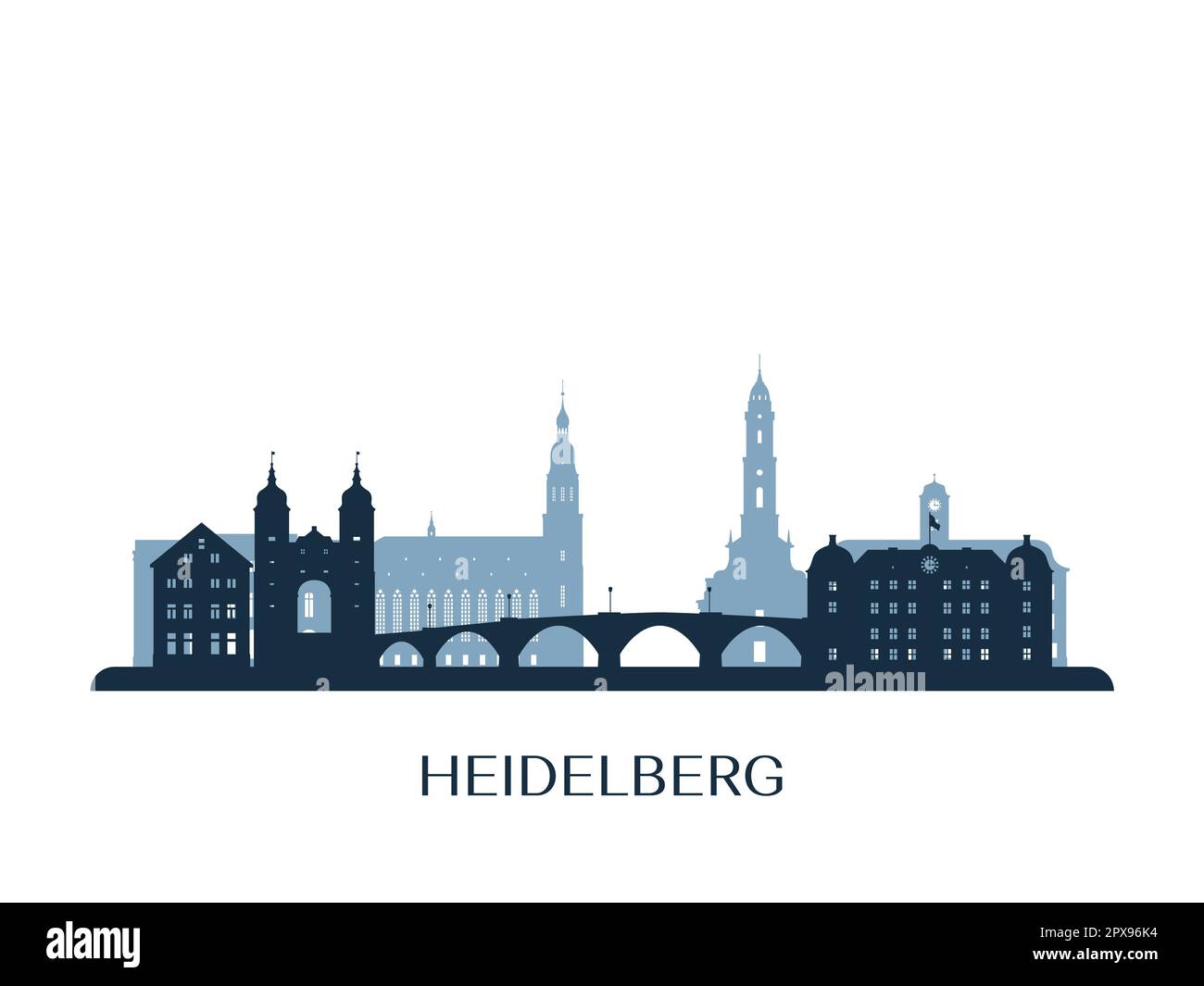 Heidelberg skyline, monochrome silhouette. Vector illustration Stock ... Heidelberg skyline, monochrome silhouette. Vector illustration Stock ...