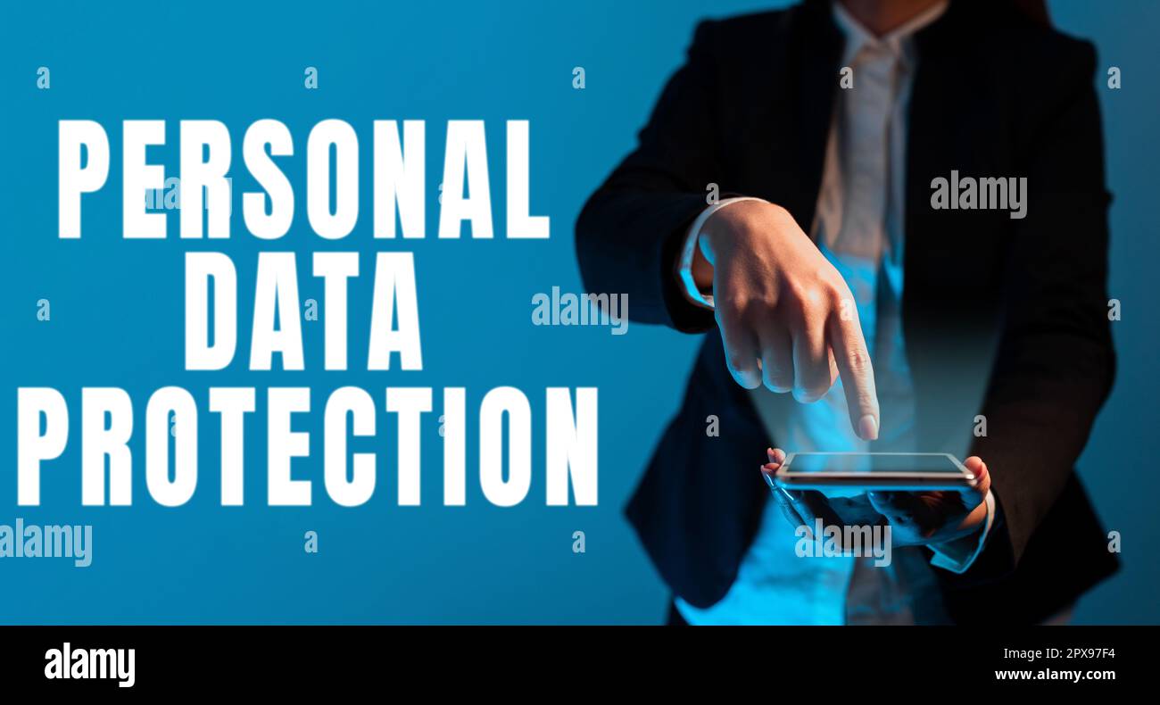 Text caption presenting Personal Data Protection, Word for protecting ...