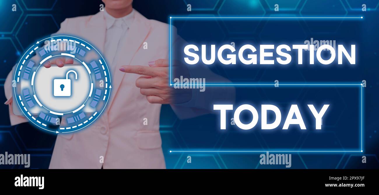 Conceptual display Suggestion, Internet Concept the process of one ...