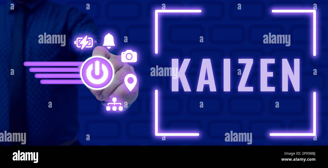 Inspiration showing sign Kaizen, Concept meaning a Japanese business ...