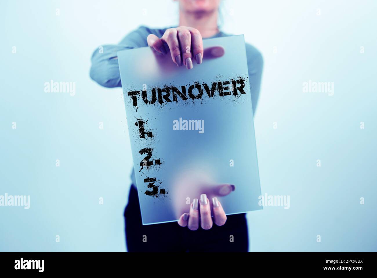 Hand writing sign Turnover, Business idea the percentage of workers who ...