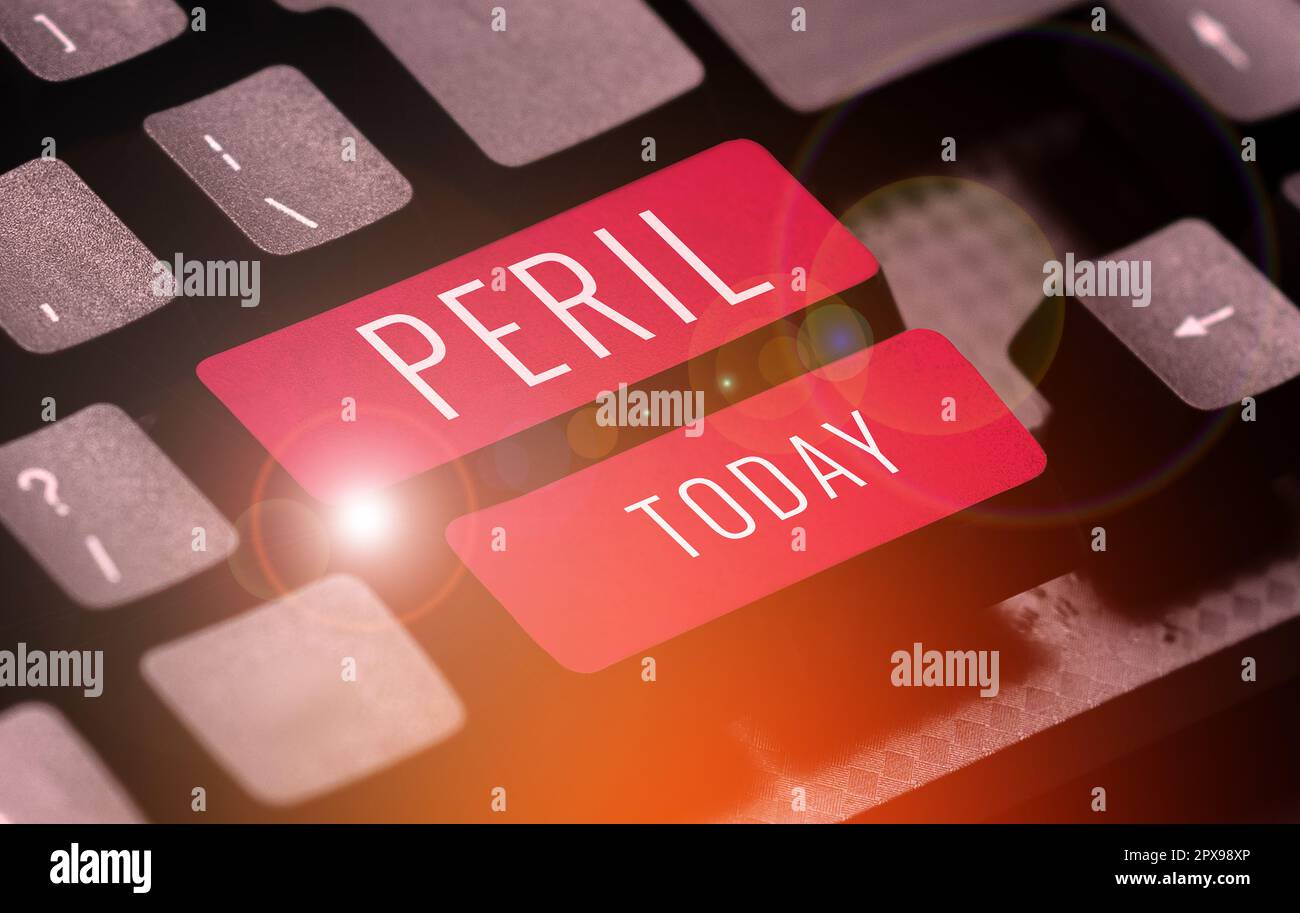 Text sign showing Peril, Business showcase indicates something ...