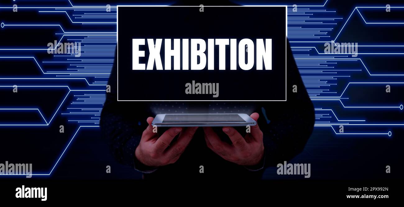 Conceptual display Exhibition, Business idea and act of exposing ...