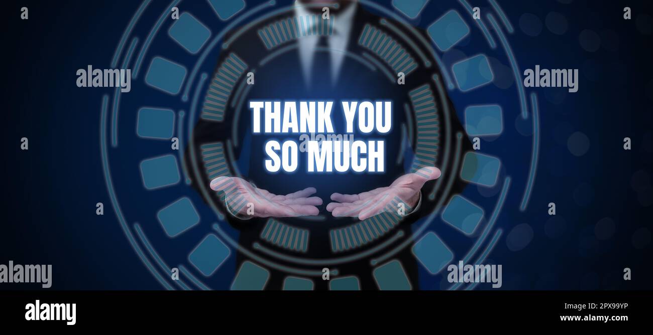 Text showing inspiration Thank You So Much, Internet Concept Expression ...