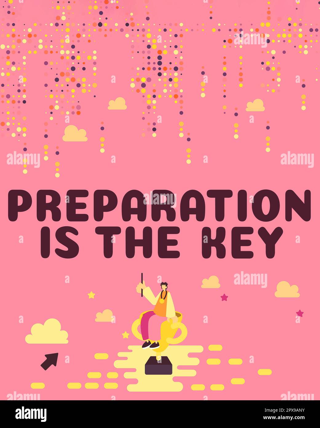 Text caption presenting Preparation Is The Key, Word Written on action ...