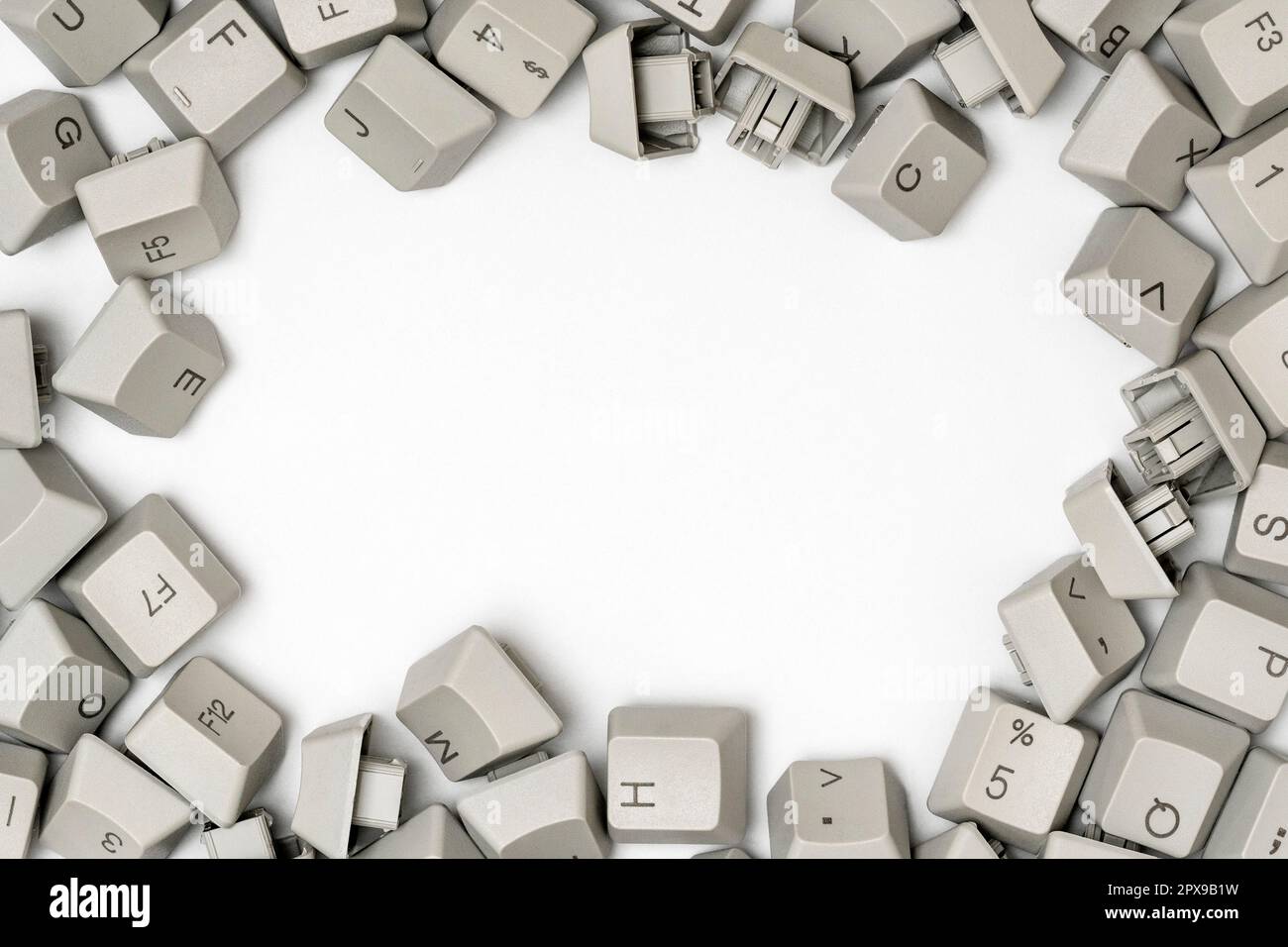 Frame made from old computer keyboard keys. Computer repair, service ...