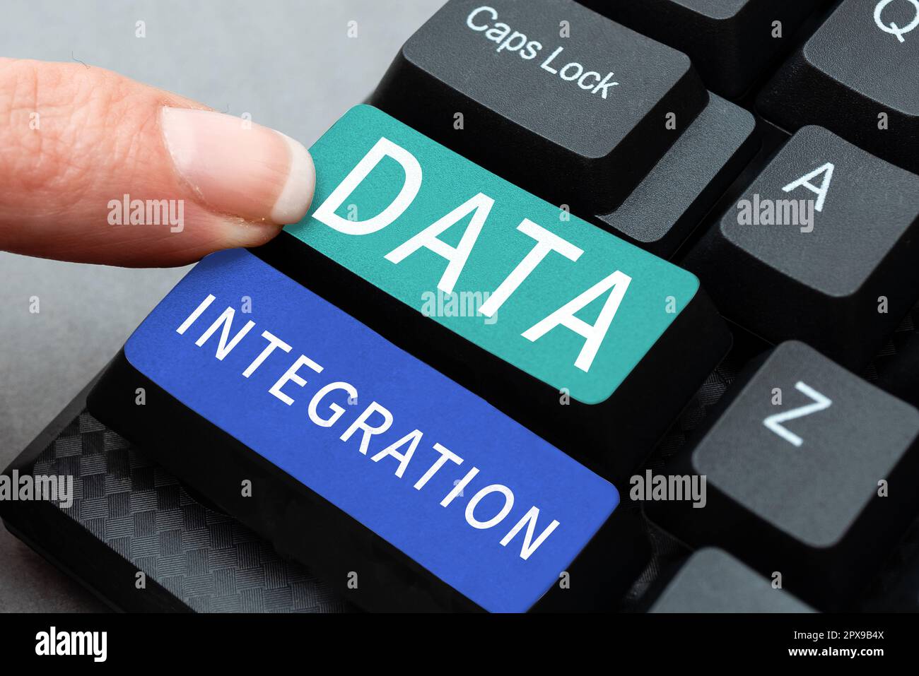 Text sign showing Data Integration, Business concept involves combining ...