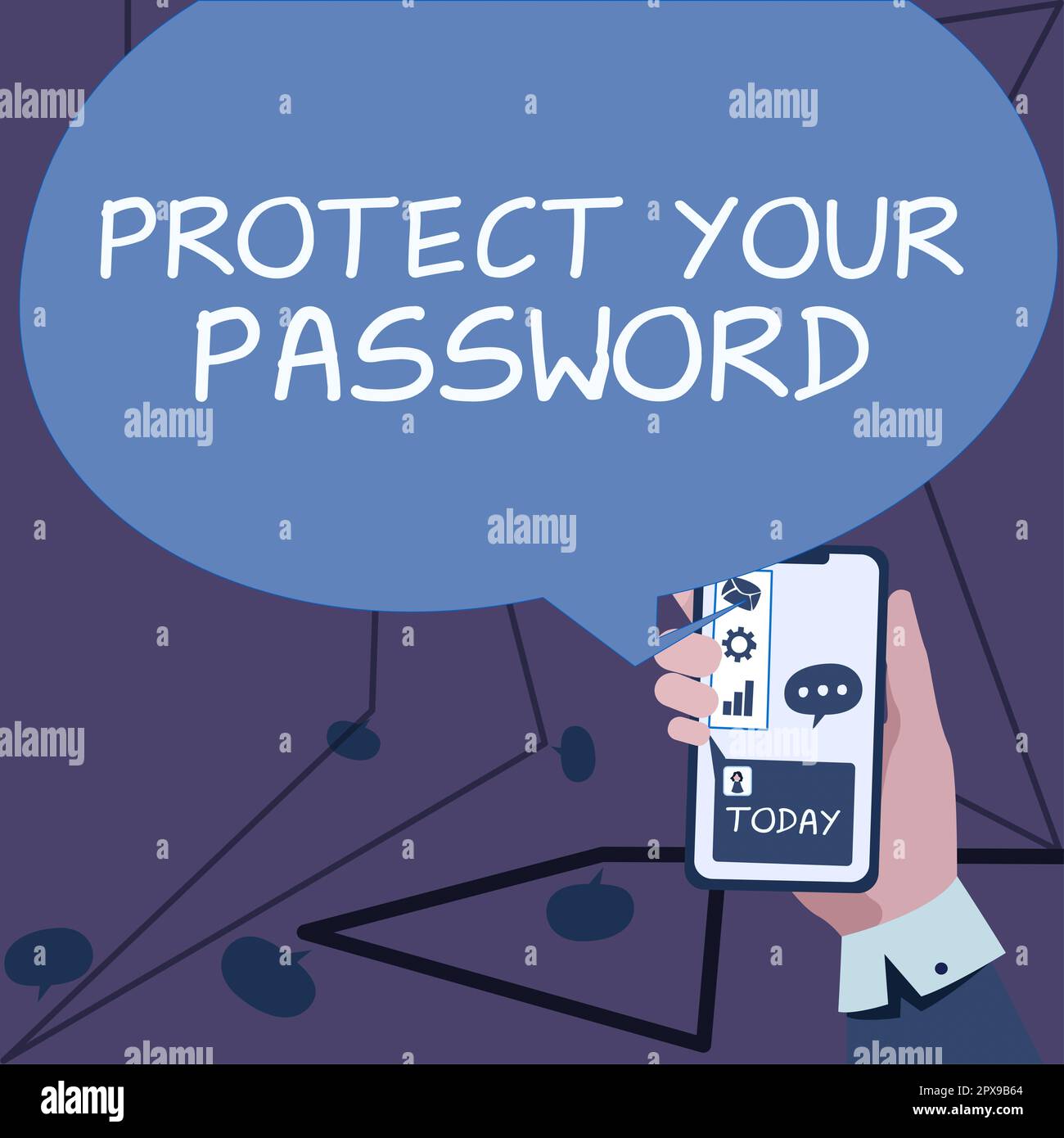 Text Caption Presenting Protect Your Password Word Written On Protects
