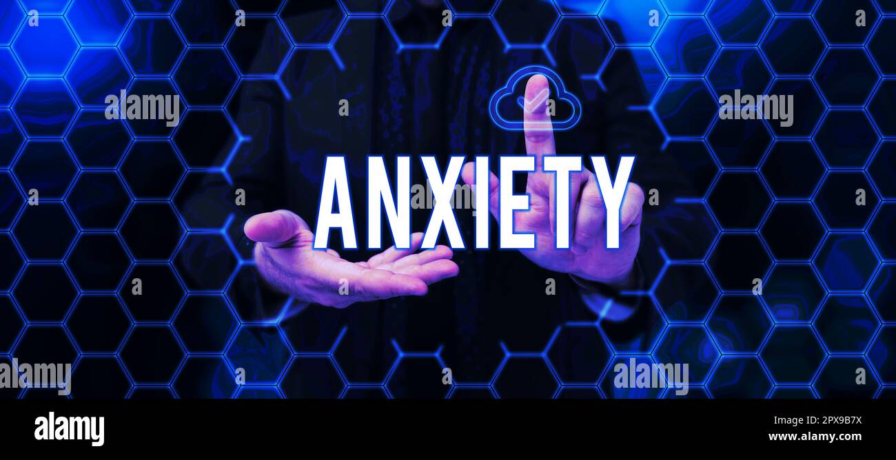 Hand writing sign Anxiety, Business overview Excessive uneasiness and ...