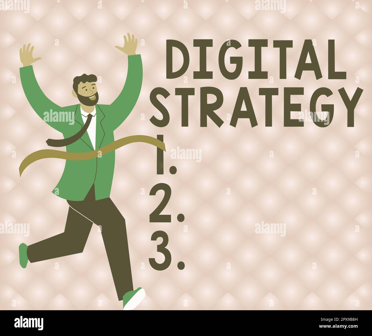 Text caption presenting Digital Strategy, Business showcase plan for ...