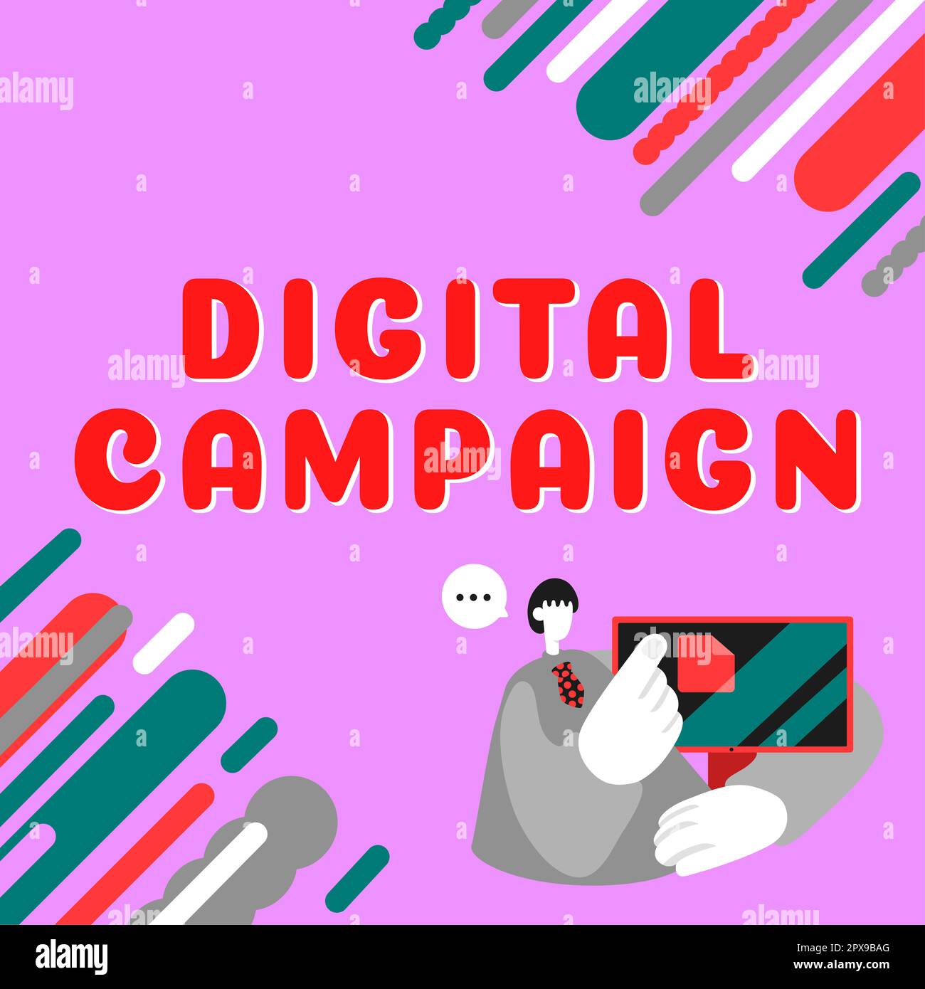 Hand writing sign Digital Campaign, Word Written on effort put forward ...