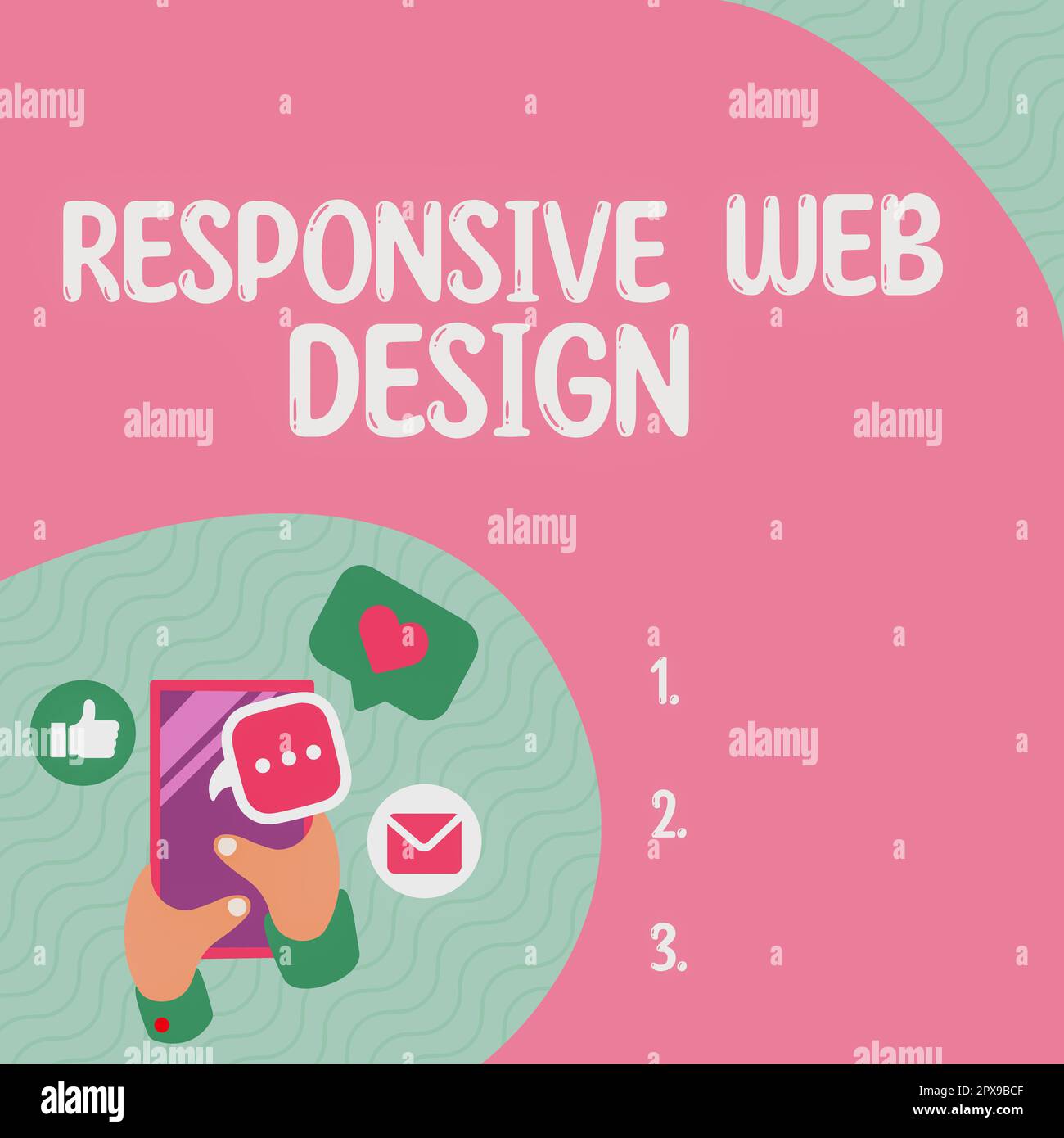 Conceptual caption Responsive Web Design, Business concept web page creation that makes use of ...