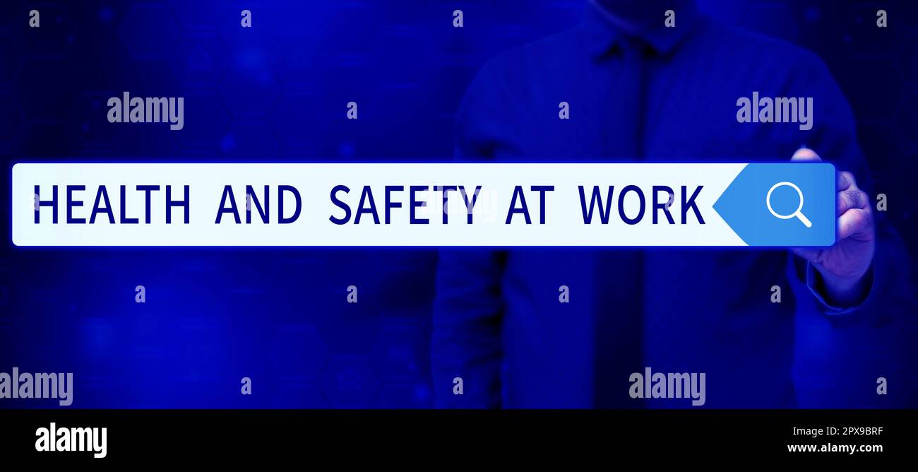 Text caption presenting Health And Safety At Work, Conceptual photo ...