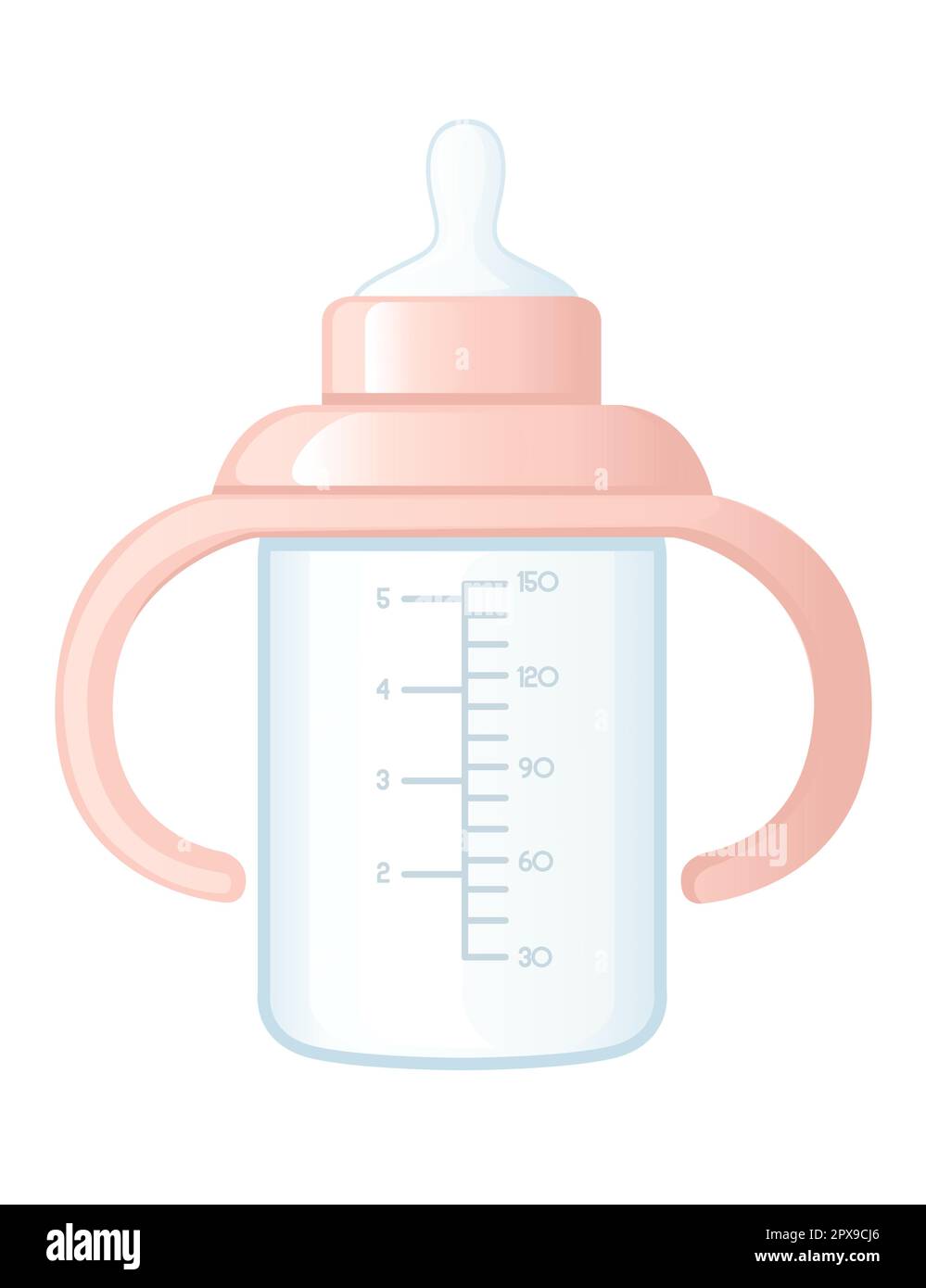 Plastic feeding baby bottle milk transparent bottle vector illustration ...