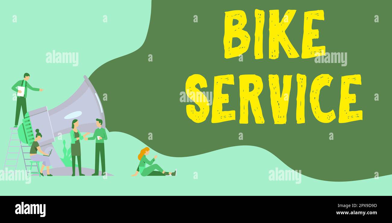 Writing displaying text Bike Service, Concept meaning cleaning and repairing bike mechanism to ...