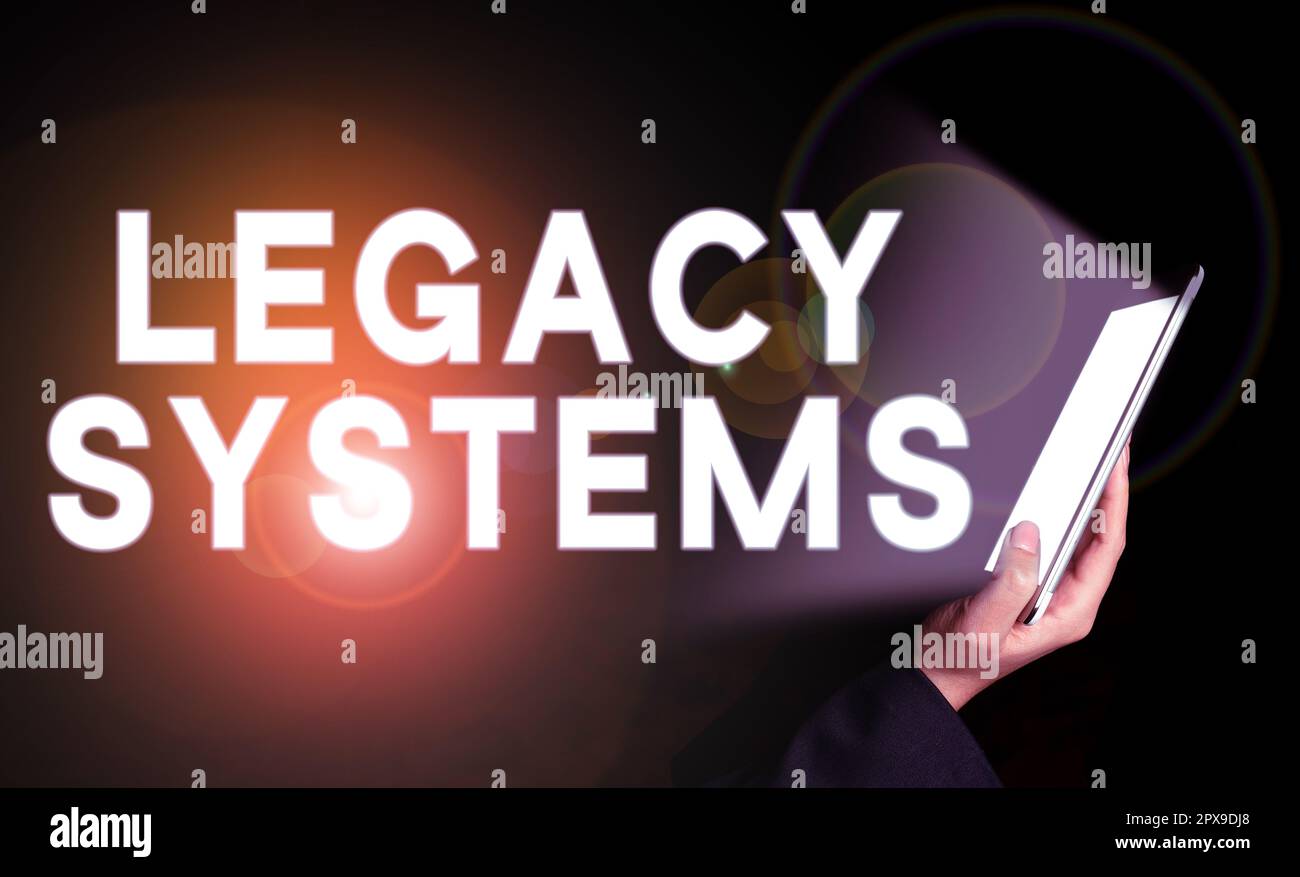 Writing displaying text Legacy Systems, Word for old method technology ... Writing displaying text Legacy Systems, Word for old method technology ...