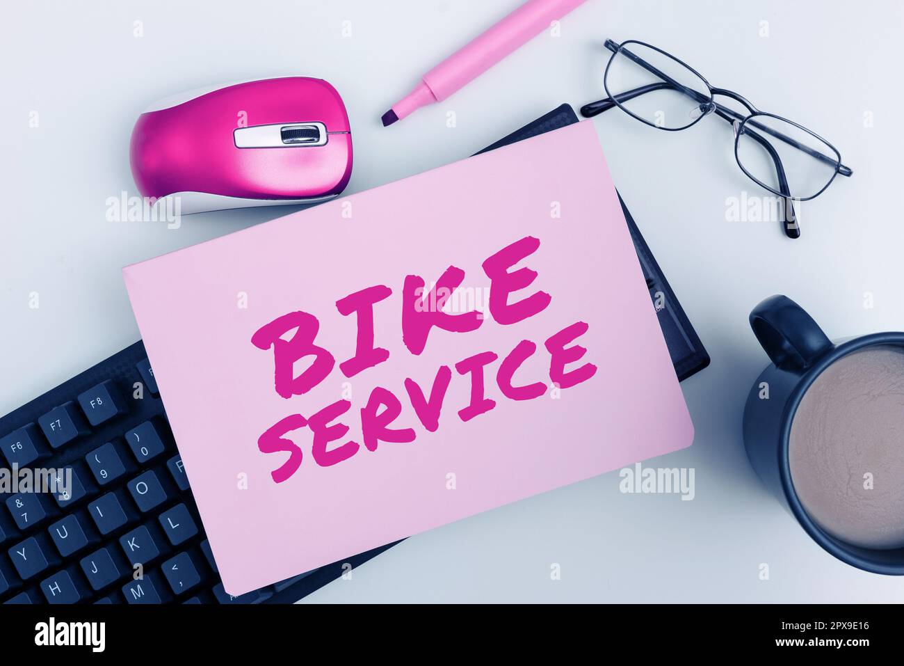 Sign displaying Bike Service, Business approach cleaning and repairing ...
