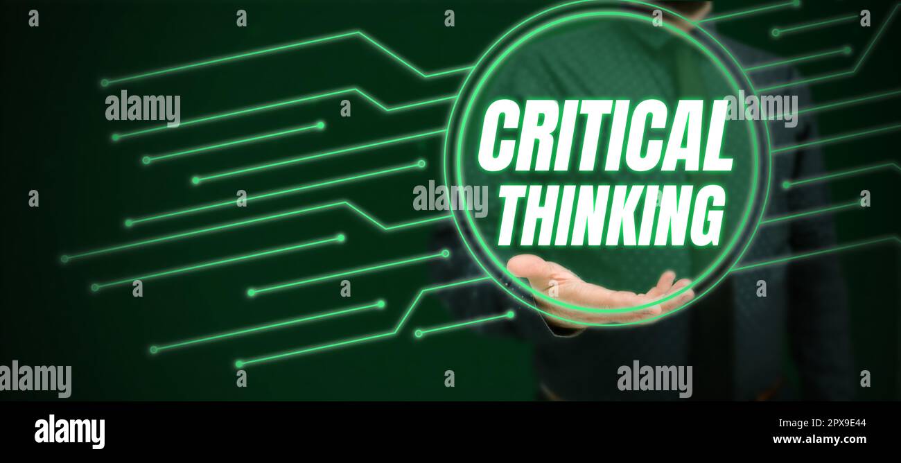 Text caption presenting Critical Thinking, Concept meaning sequence of ...