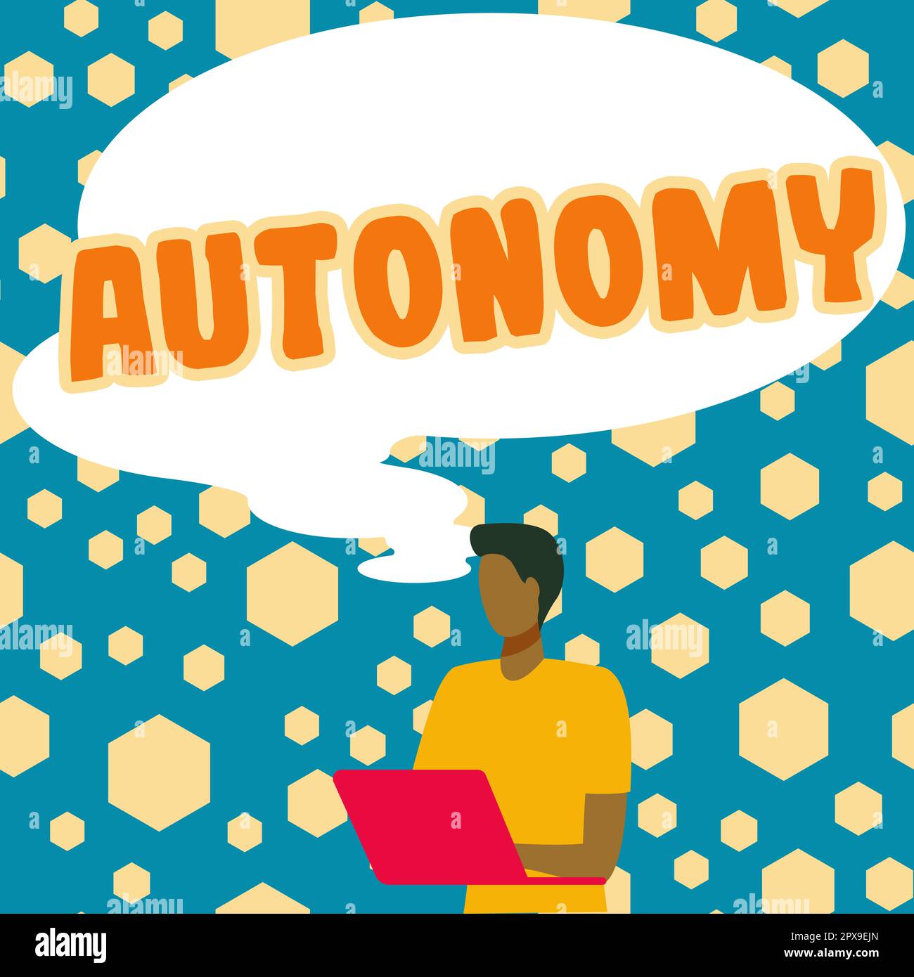 Text caption presenting Autonomy, Word Written on vehicle that can ...