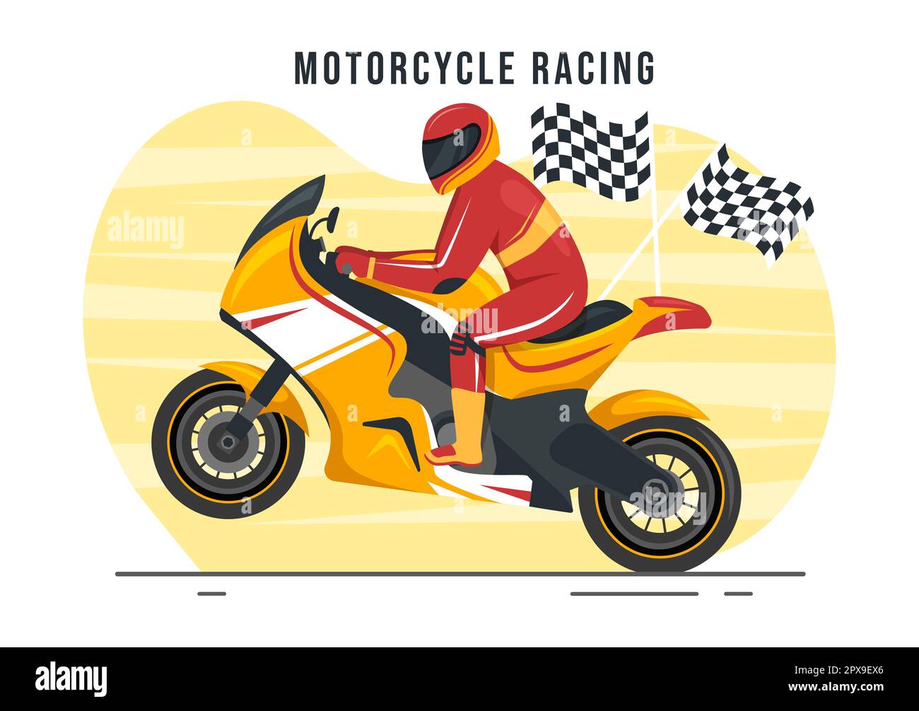 Motorcycle Racing Championship on the Racetrack Illustration with Racer ...