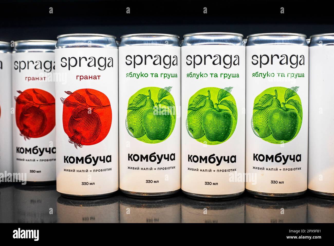 cooling drink spraga, kombucha with apple, pear, garnet in the ...