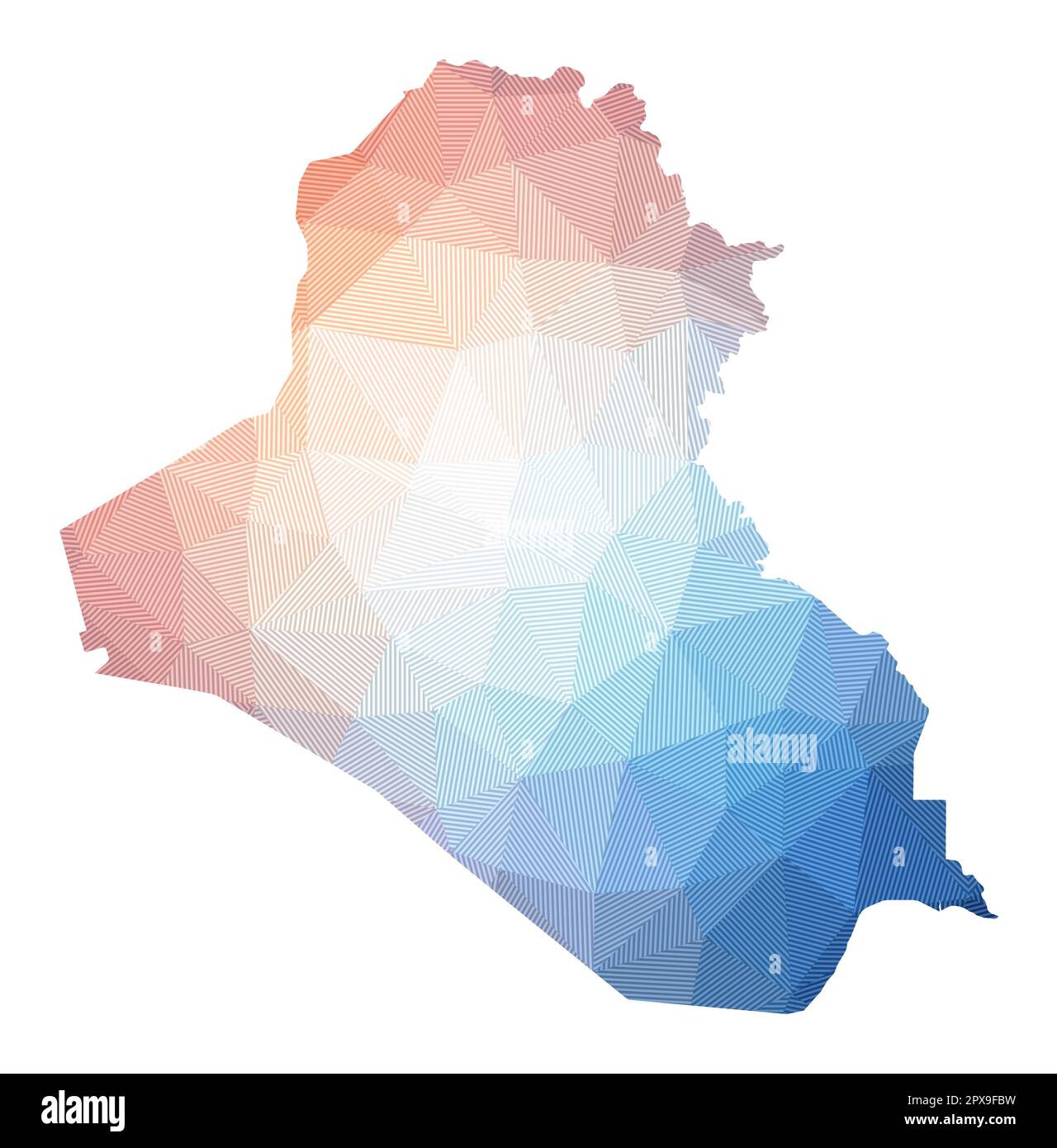 Map of Republic of Iraq. Low poly illustration of the country ...