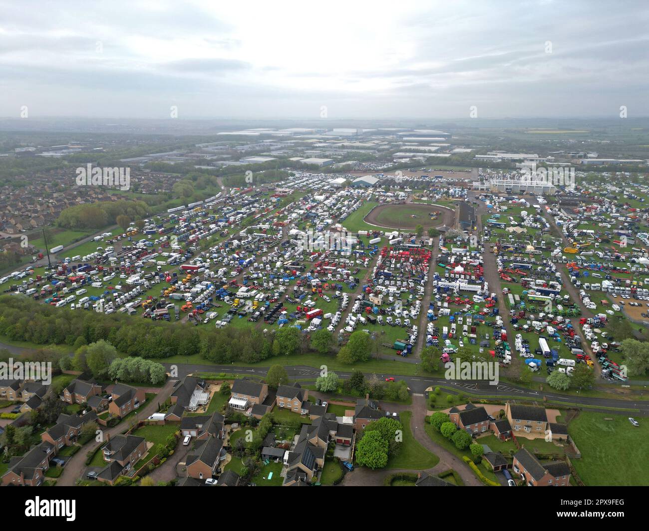 Peterborough, UK. 01st May, 2023. Hundreds of trucks and HGVs surround ...