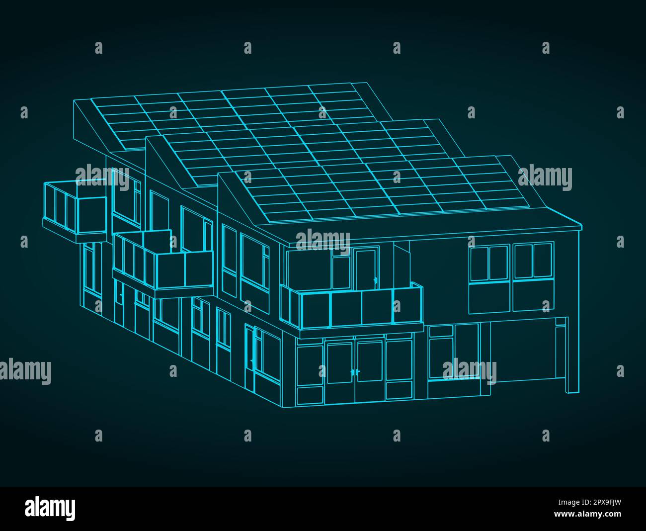 Stylized vector illustrations of energy efficient townhouse Stock Vector Image & Art - Alamy