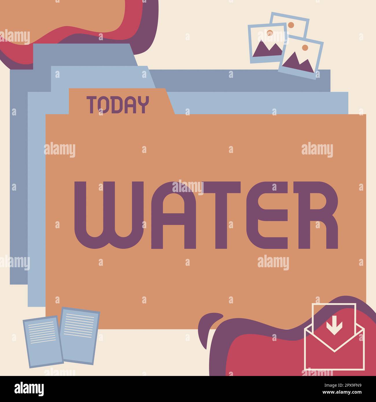 Conceptual caption Water, Word Written on colourless transparent ...