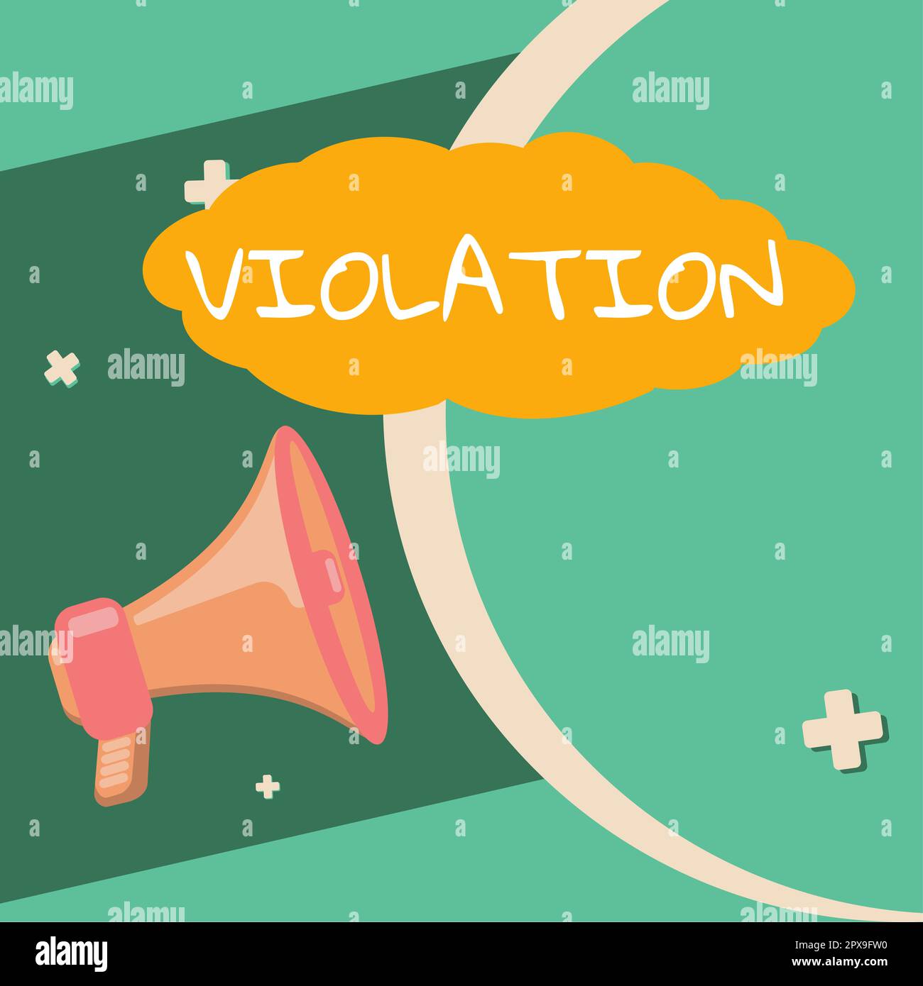 Hand writing sign Violation, Word for an infringement of established ...