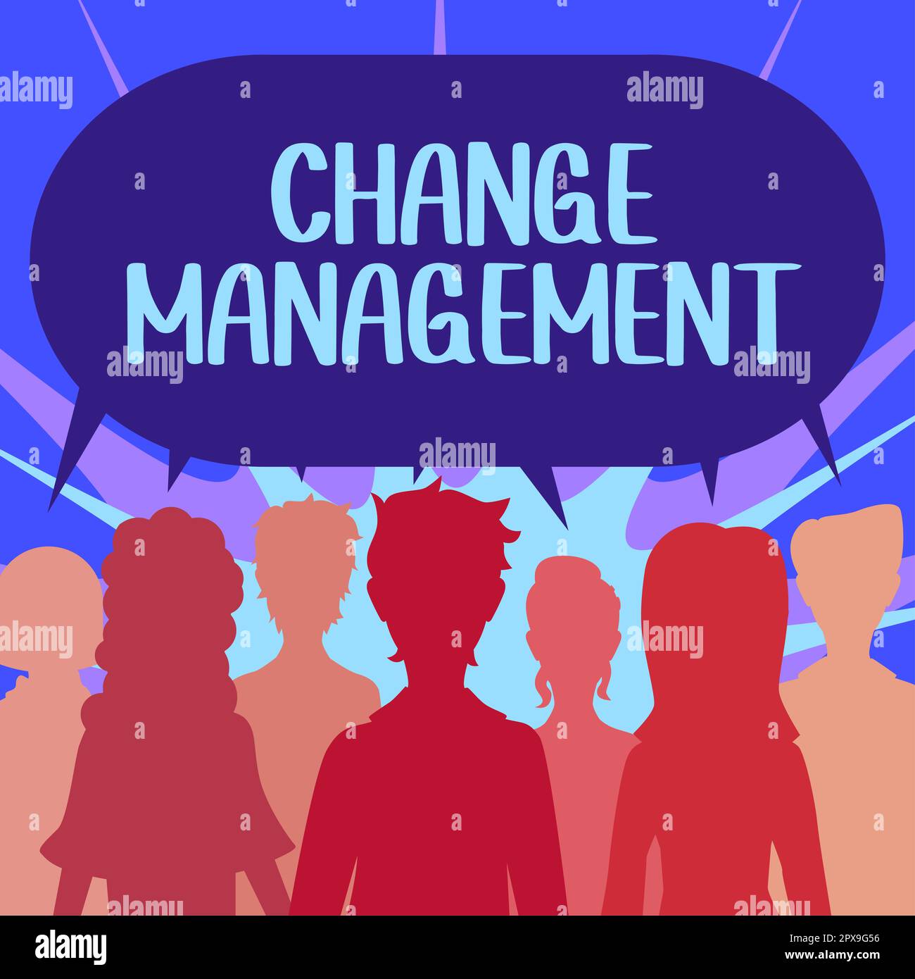 Handwriting text Change Management, Concept meaning Replacement of ...