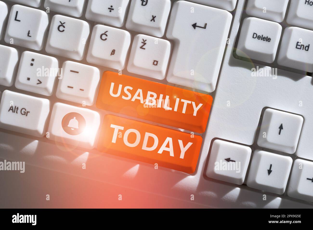 Inspiration showing sign Usability, Business concept A word assosiated ...