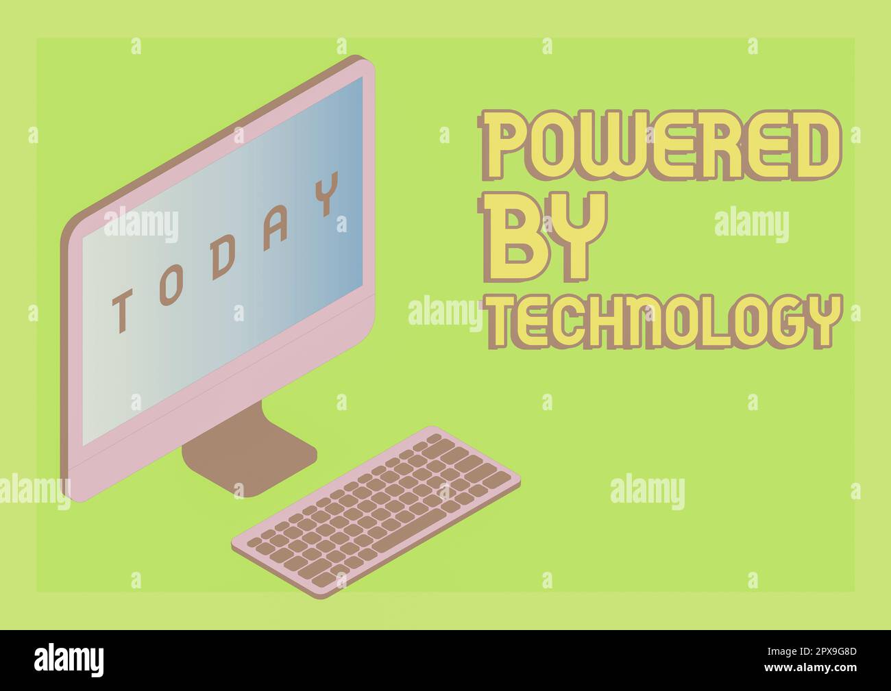 Conceptual display Powered By Technology, Conceptual photo Breakthrough ...