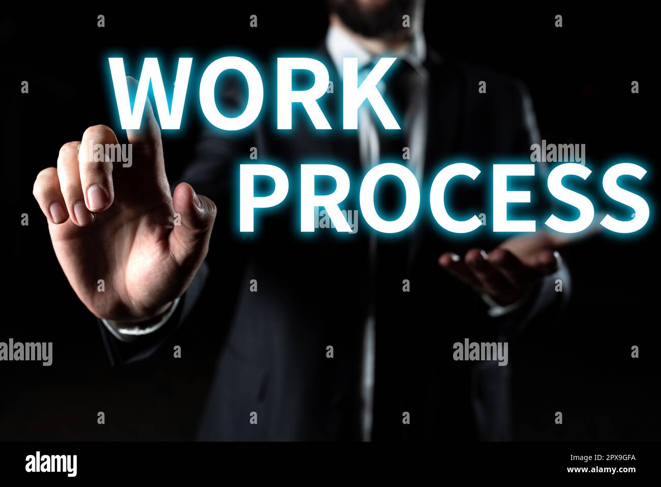 Sign displaying Work Process, Internet Concept Standard procedures how ...