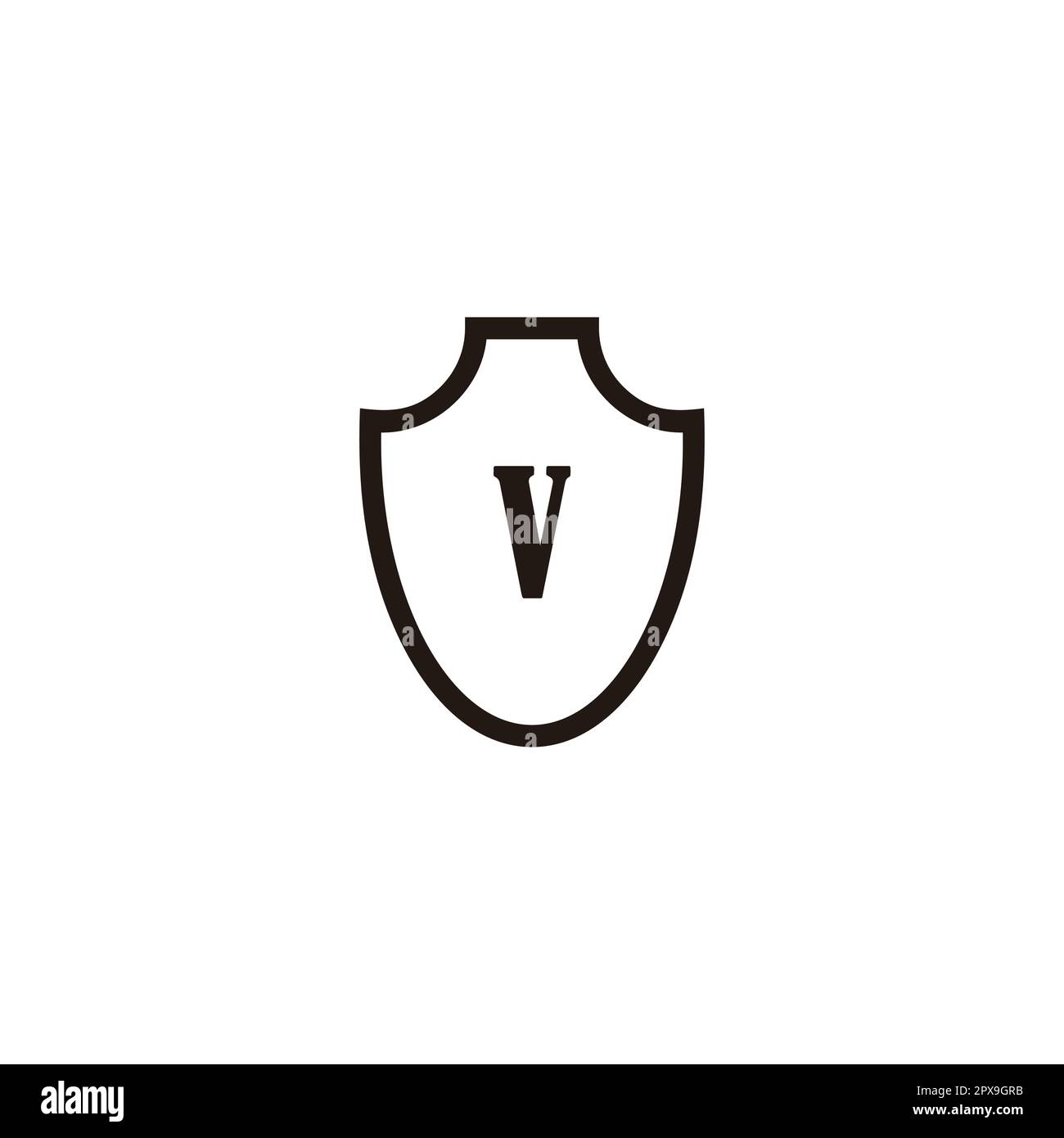 Letter v shield geometric symbol simple logo vector Stock Vector Image ...