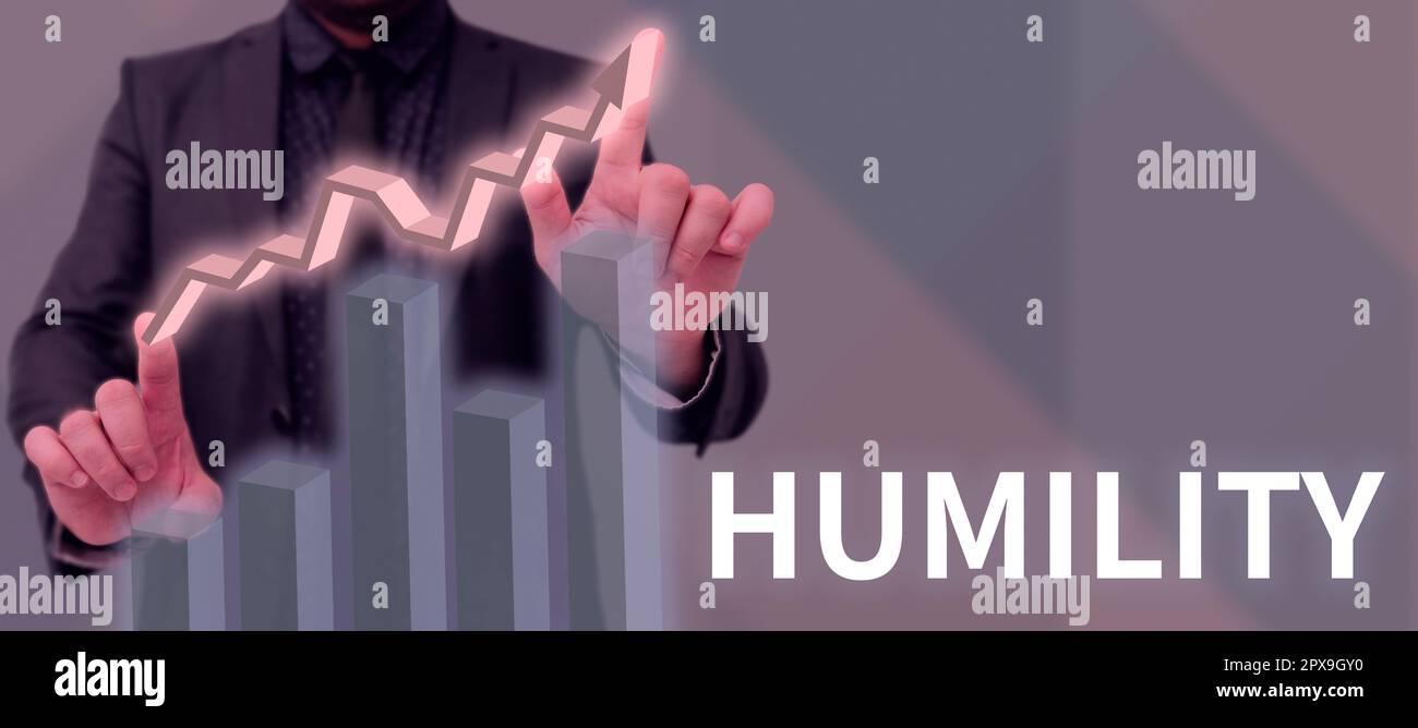 Hand writing sign Humility, Business idea being Humble is a Virtue not ...